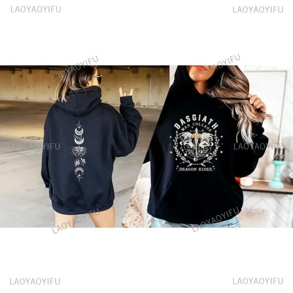 Толстовка Laoyaoyifu Fourth Wing Dragon Rider Basgiath WarCollege Черный, S, HE-30084HE-black