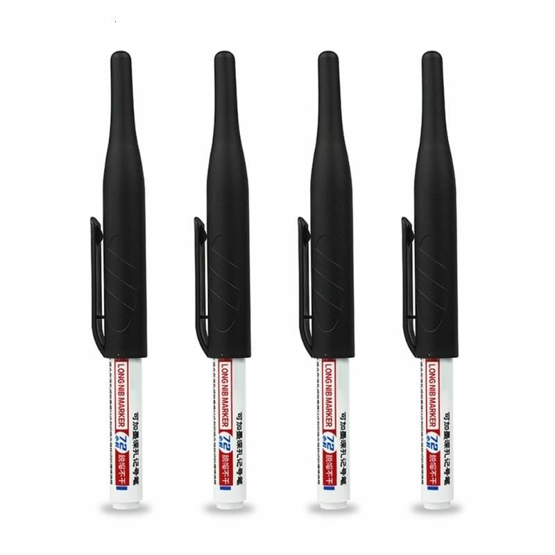 4 штуки 32 мм маркеры с длинным носиком, Черный