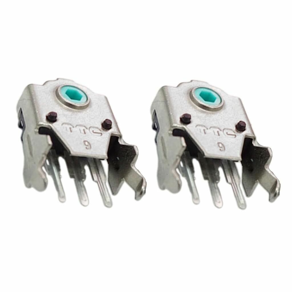 2PC Серебряные энкодеры TTC 9мм для мышей G403 G603 G703, Зеленое ядро