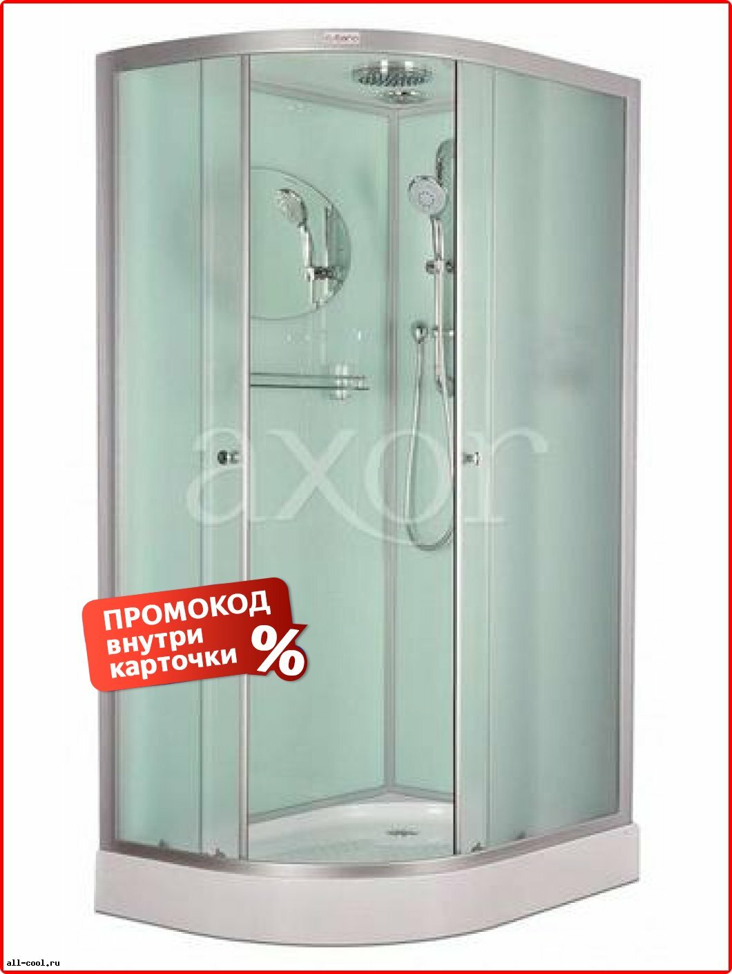 Душевая кабина Esbano Frediano 115x85 низкий поддон, асимметричная, белый