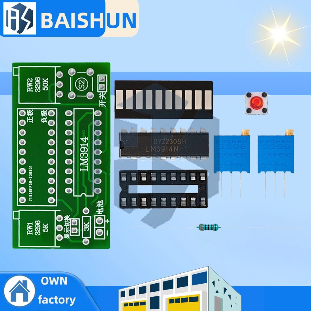 Модуль индикатора емкости LM3914 baishundianzi