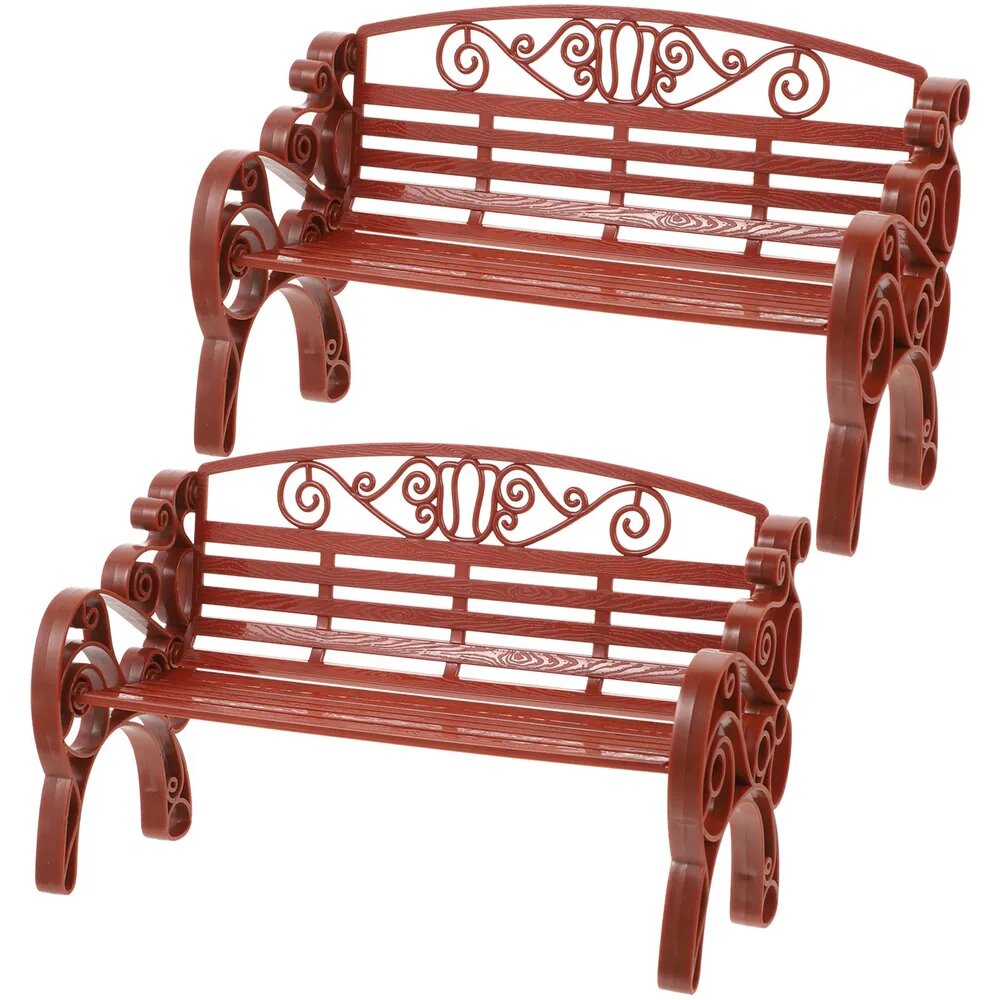 Декоративная Скамейка Для Сада Коричневого Цвета 2 Штуки Размер 22.00X14.00X8.80Cm