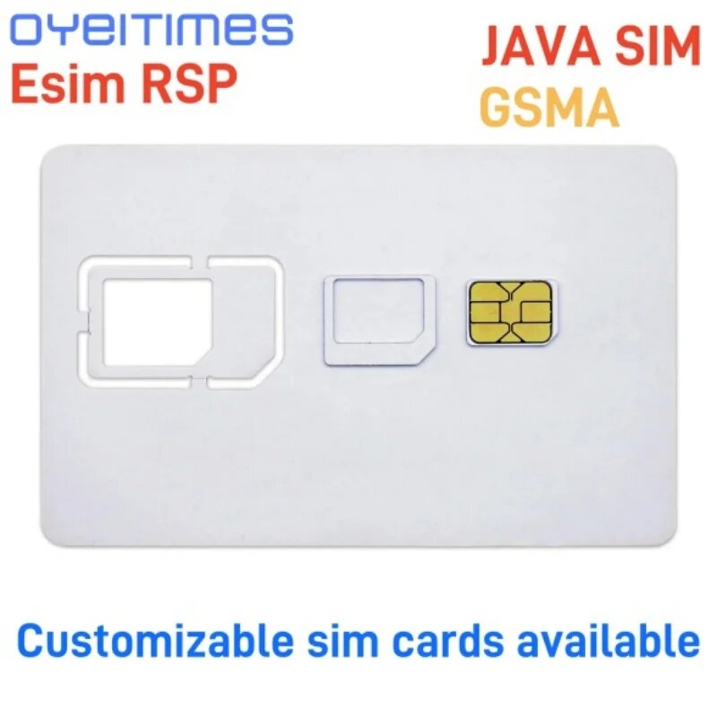 OYEITIMES 10 шт. программируемые пустые RSP JAVA ESIM MINI Nano Micro SIM-карта 2FF 3FF 4FF GSMA для телекоммуникационных операторов