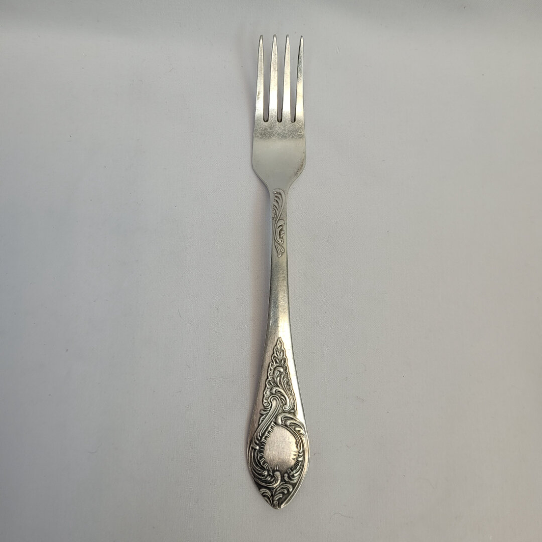 Винтажная вилка столовая, мельхиор МНЦ, Винтаж, СССР.