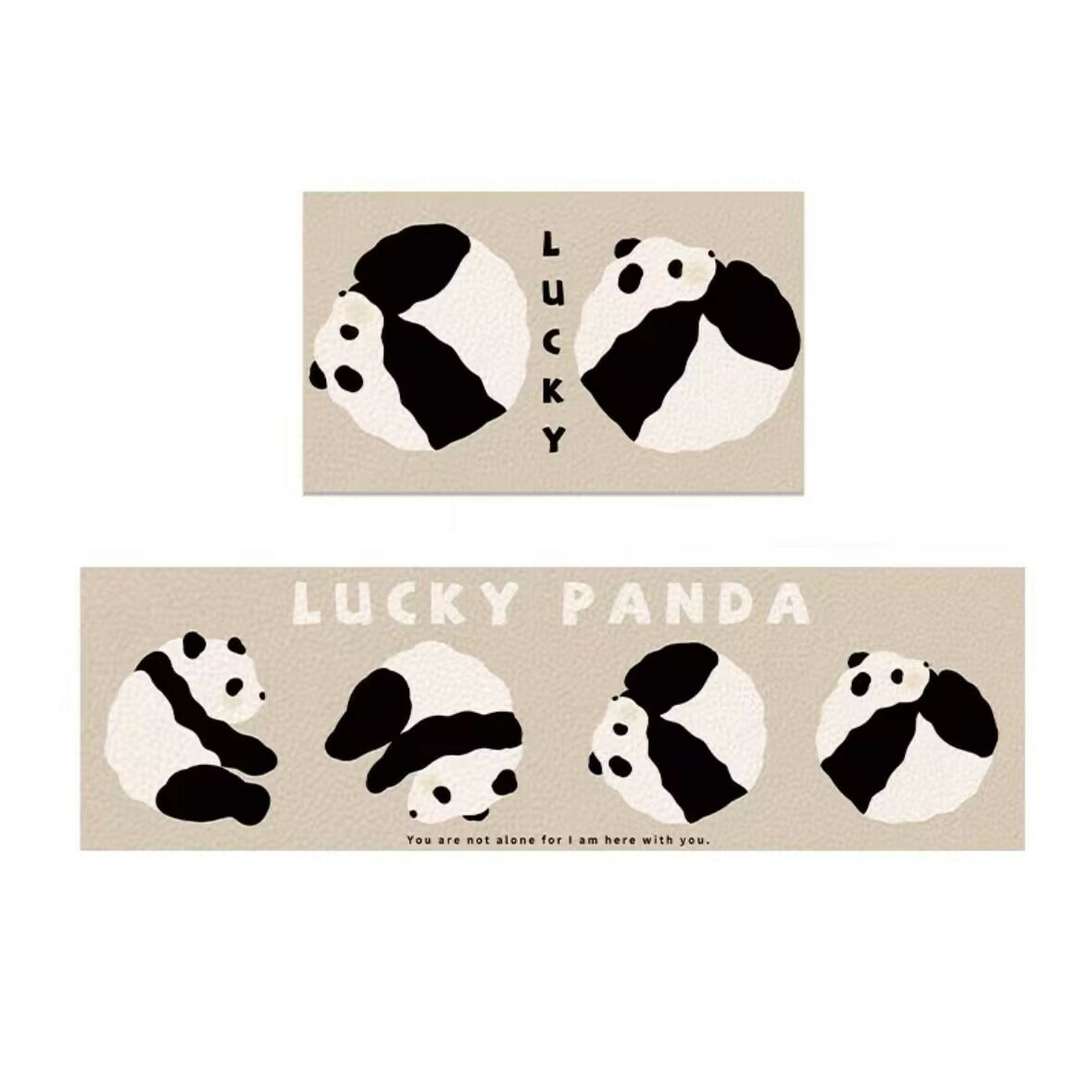 Симпатичный кухонный коврик с пандой, L-образной формы, не требует стирки, устойчив к пятнам, нескользящий, маслоотталкивающий, легко моется, имитирует кожу.