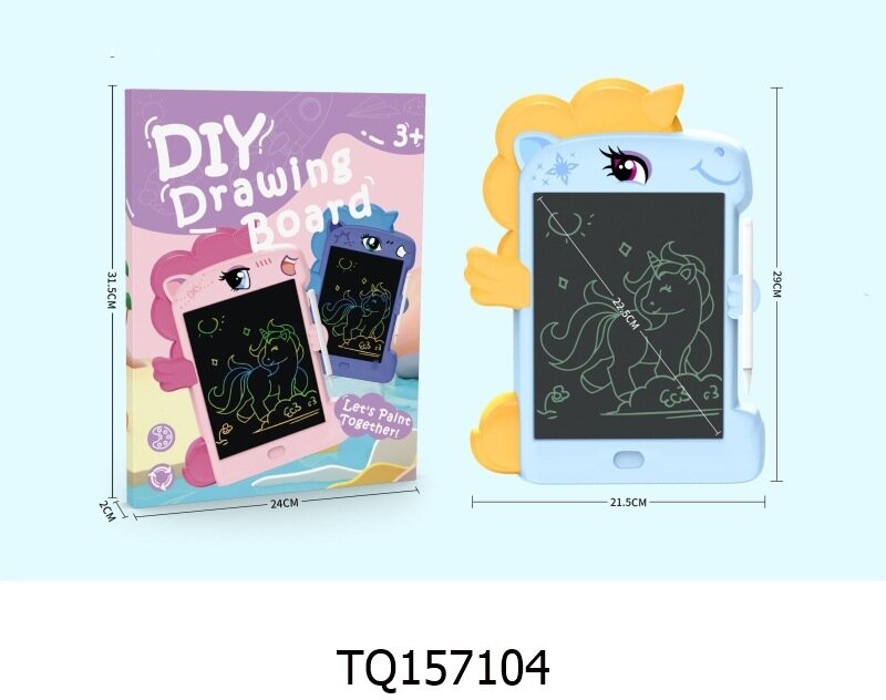 Детская электронная доска для рисования с изображением мультяшного динозавра, ЖК-дисплей, функция стирания одним нажатием, цветная доска для граффити, игрушка.