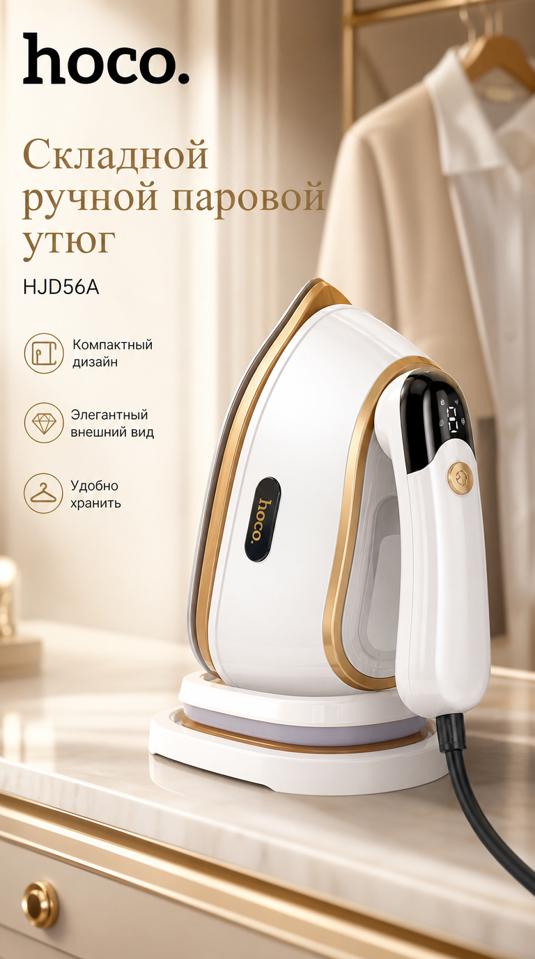 Паровой утюг Hoco HJD56A, портативный, для дома и путешествий