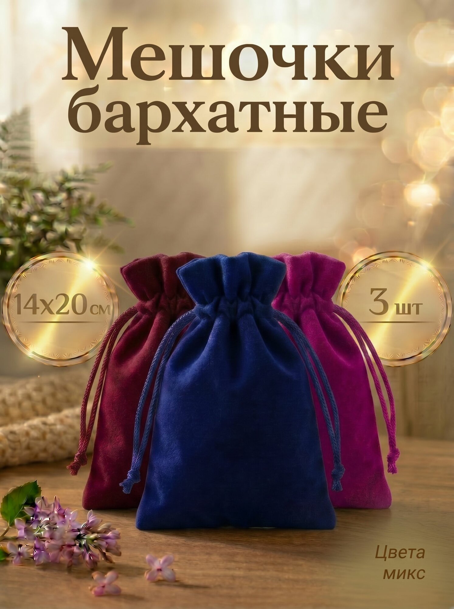 Мешочки для хранения бархатные