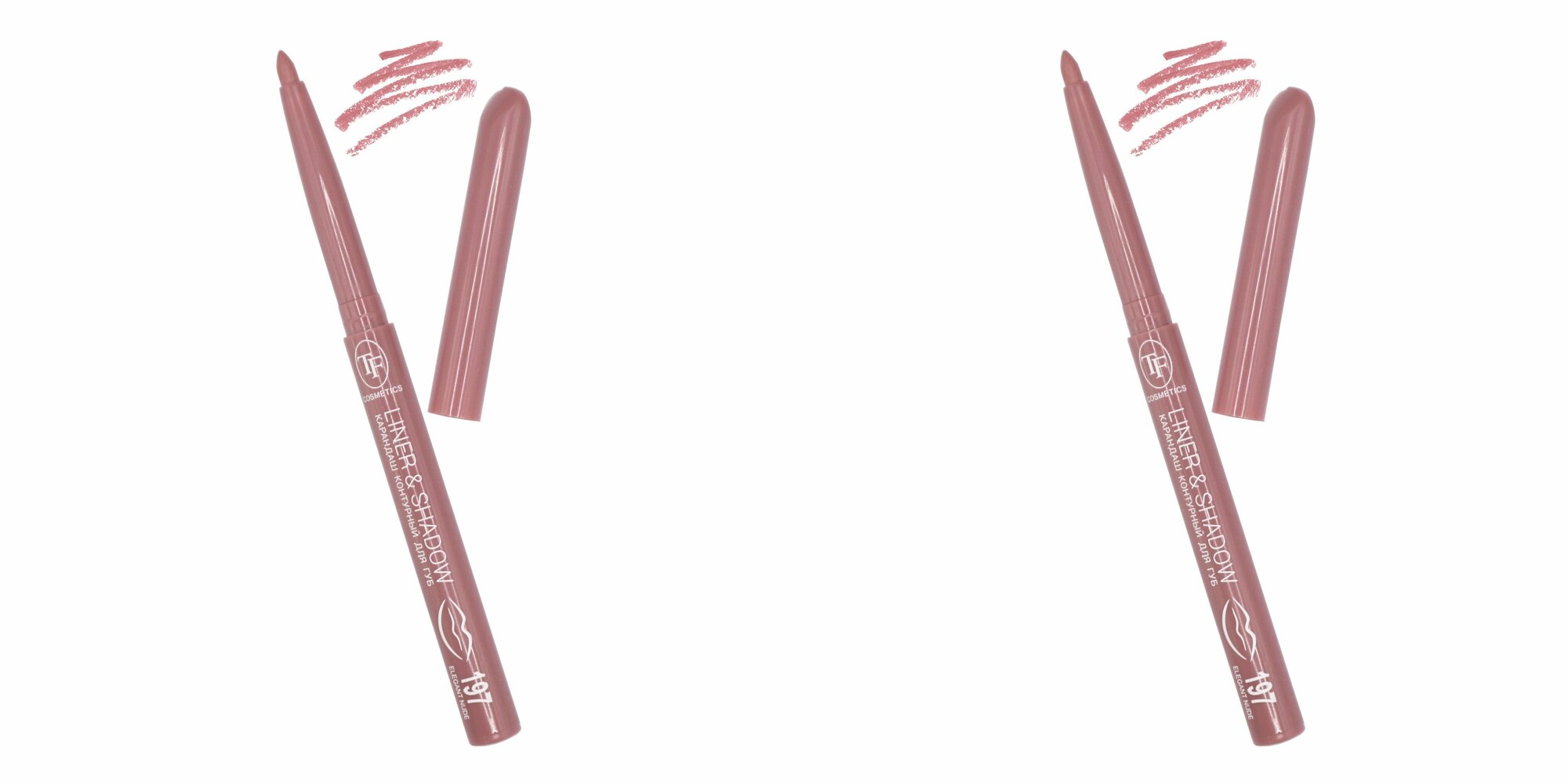 TF Cosmetics Карандаш для губ CU-19 триумф автомат, тон 197 элегантный нюд - 2 шт.