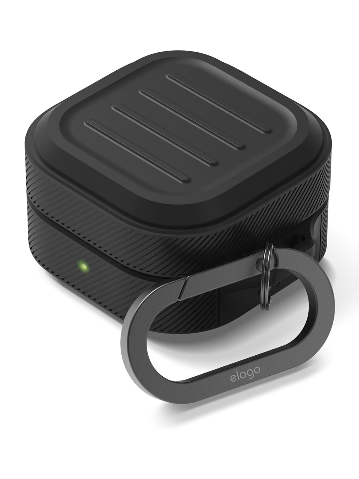 Чехол Elago для наушников Samsung Galaxy Buds 4/Buds 4 Pro, Armor Silicone с защитой ShockProof, с карабином, черный