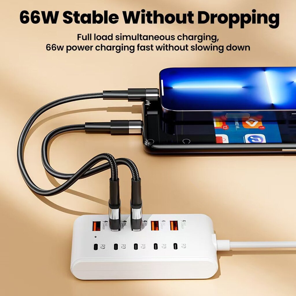 Компактная док-станция 10 в 1 с 5 портами USB и 5 портами Type C для зарядки