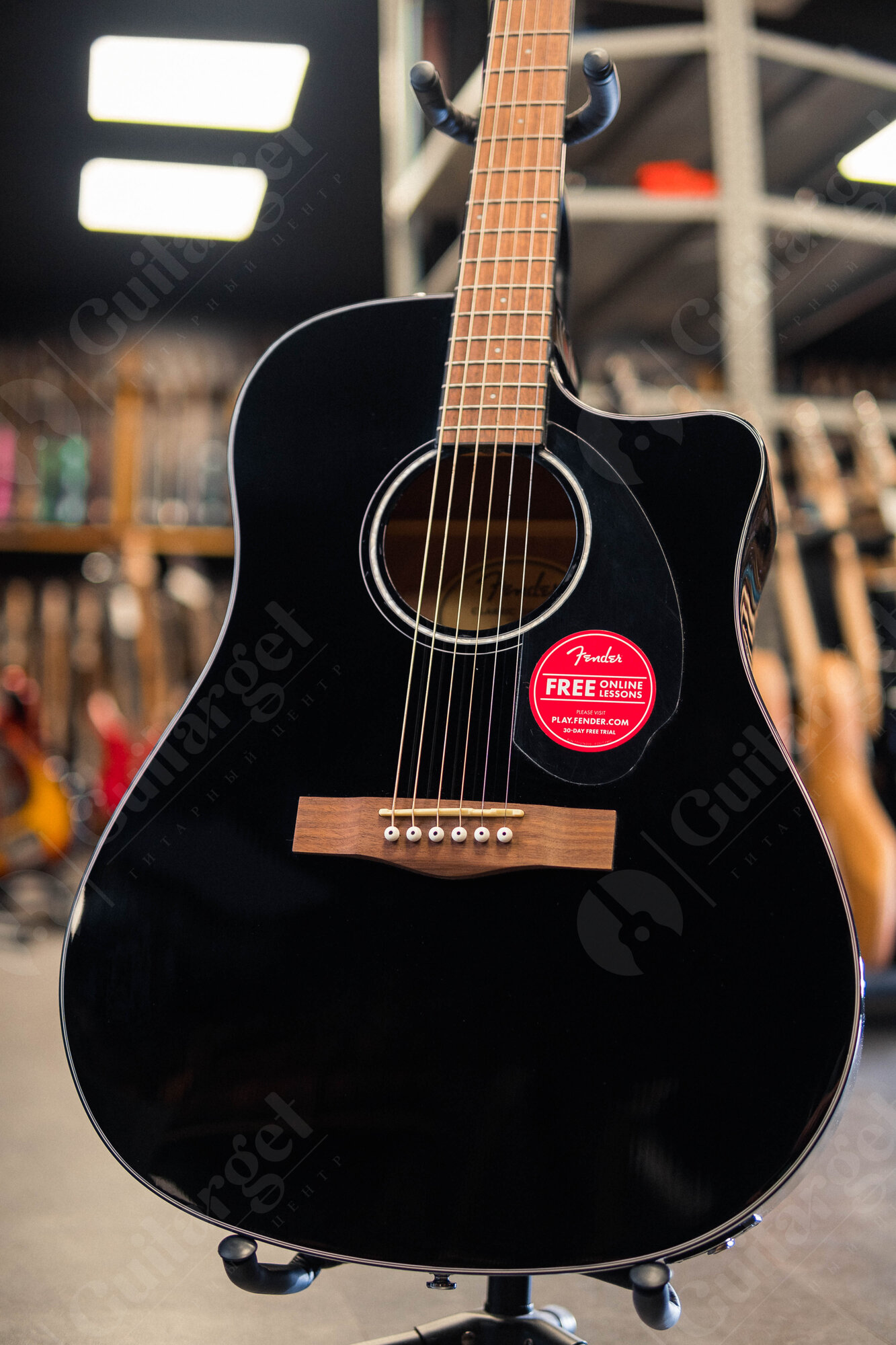 Fender CD-60SCE Black Электроакустическая гитара — фото 1