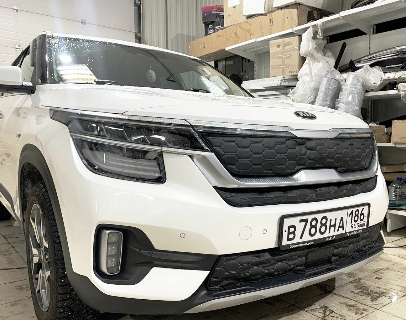 Утеплитель радиатора Экономия топлива KIA Seltos Киа Селтос (2021-2023) радар