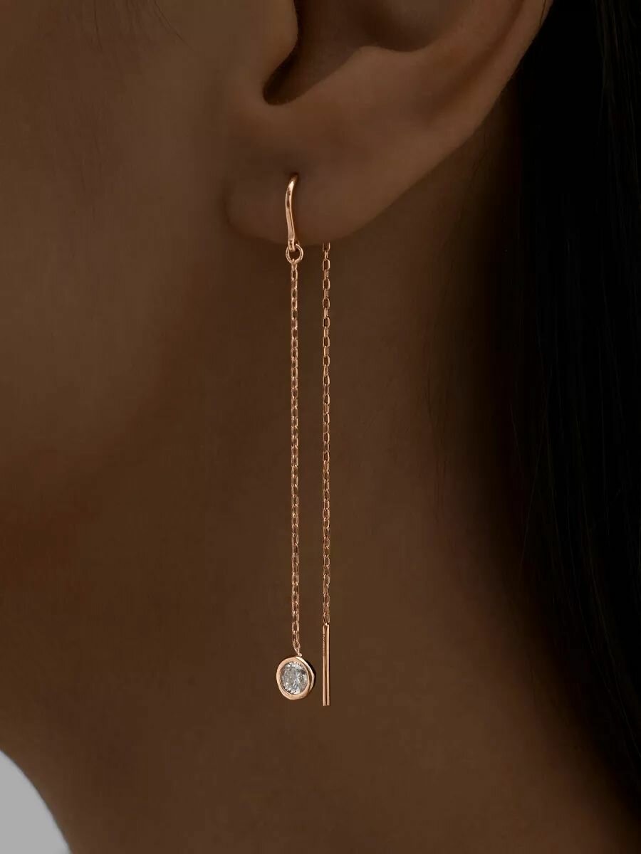 Серьги, серебро, 925 проба, фианит