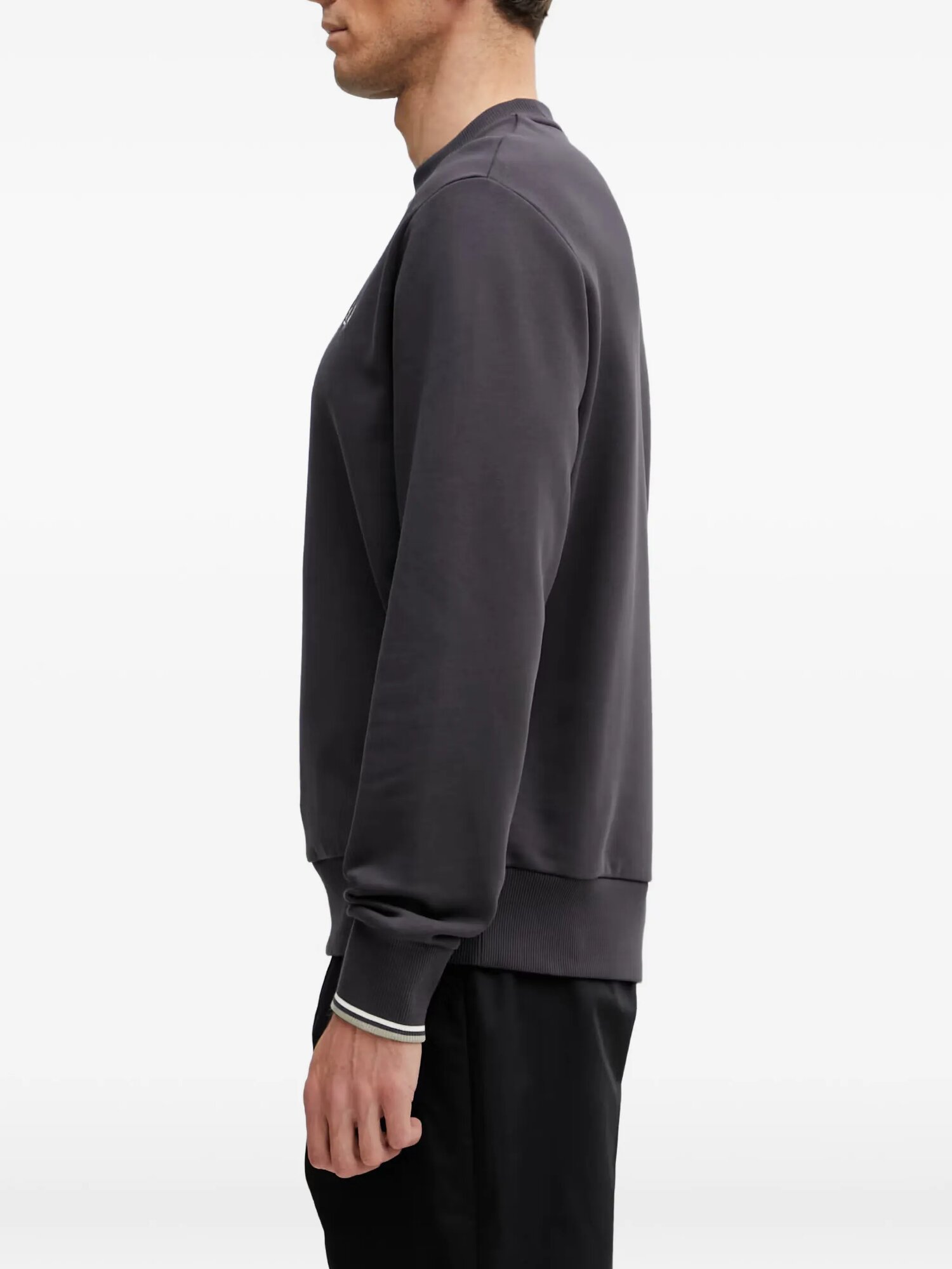 Свитер FRED PERRY Logo-embroidered tipped-cuff sweater, размер 46 — фото 1