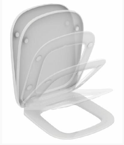 Сиденье для унитаза с крышкой, дюропласт, плавное закрытие, Ideal Standard Esedra T318101