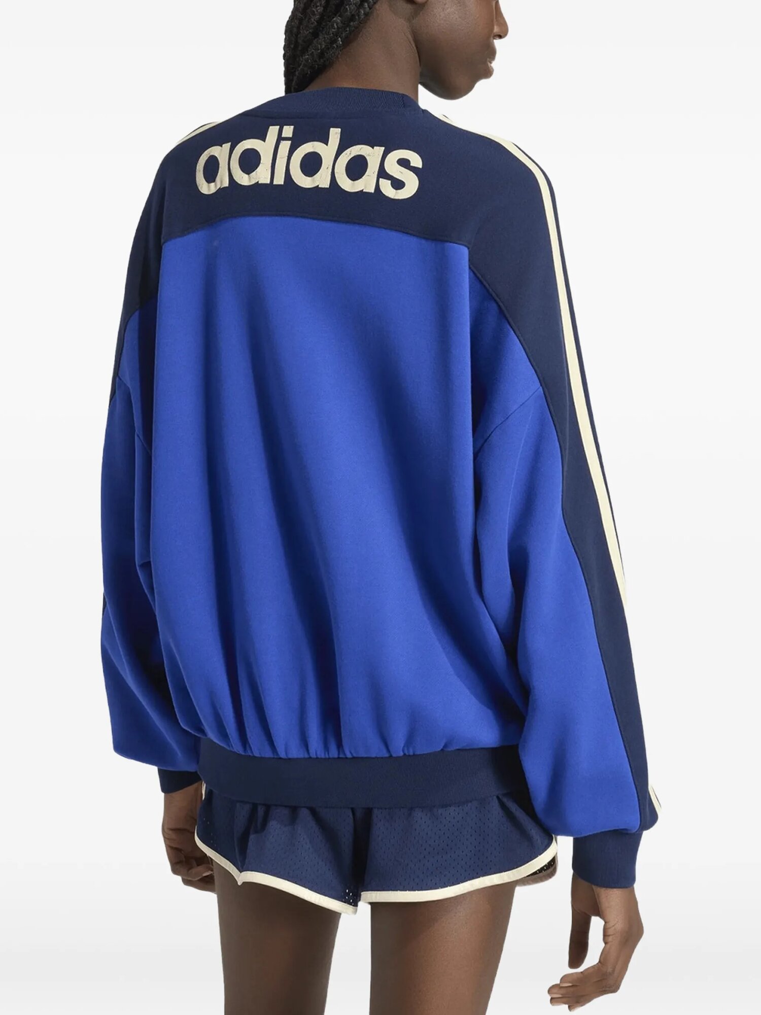 Свитер adidas Logo-embroidered striped sweater, размер 8 UK, , синий — фото 1
