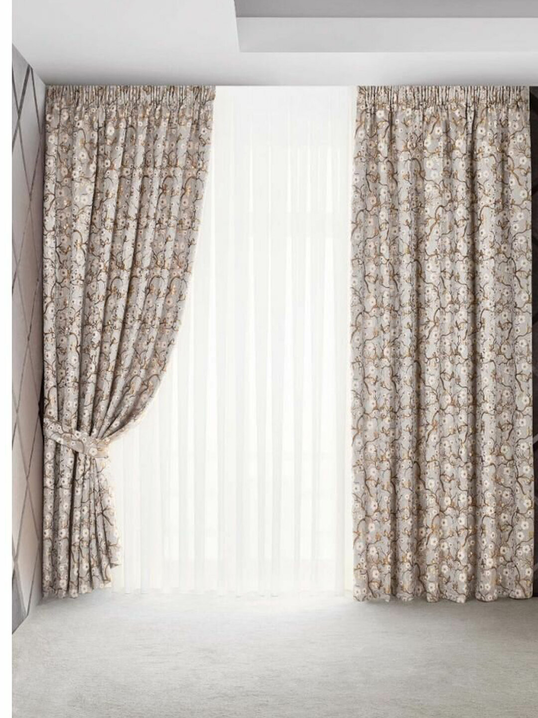 Шторы Togas "Киото", жаккард, 260х300 см, серые