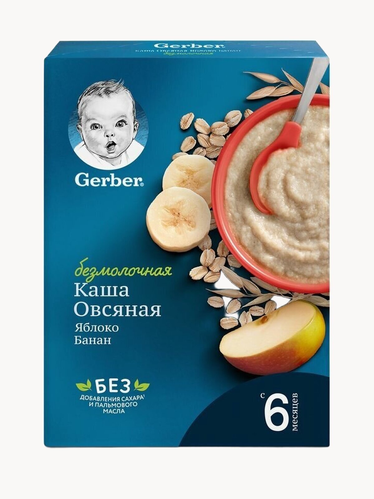 Каша сухая безмолочная Gerber овсяная банан-яблоко с 6 месяцев 180г 1 шт