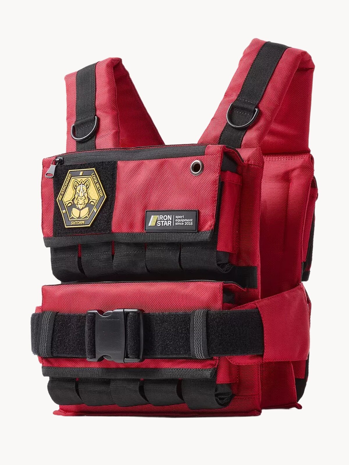 Жилет утяжелитель IRON STAR Shtorm pro v2.0, 20 kg. Красный.