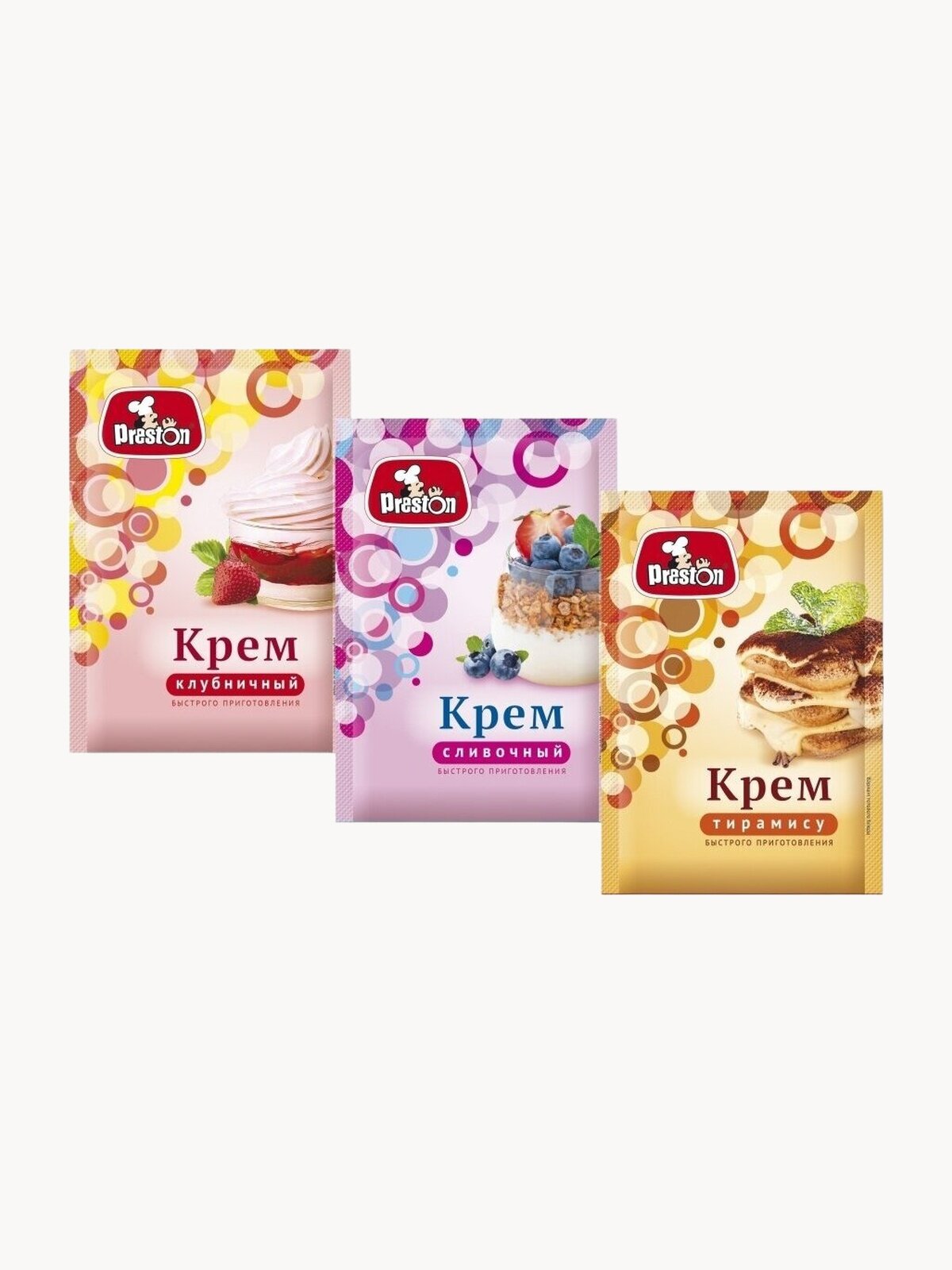 Смеси для приготовления кремов набор 3 вкуса