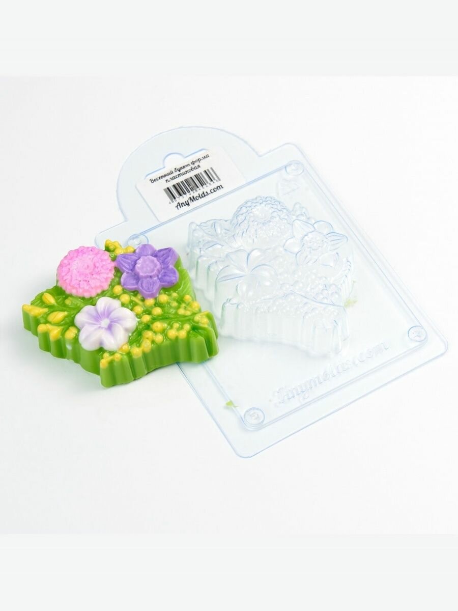 "Весенний букет" молд из толстого пластика для мыла и шоколада