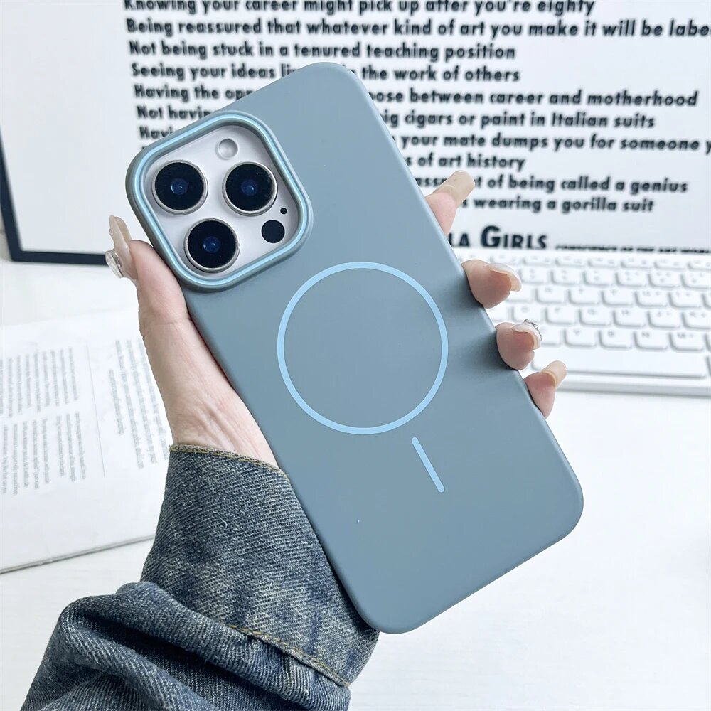 Силиконовый чехол для iPhone 14 Blue Magsafe