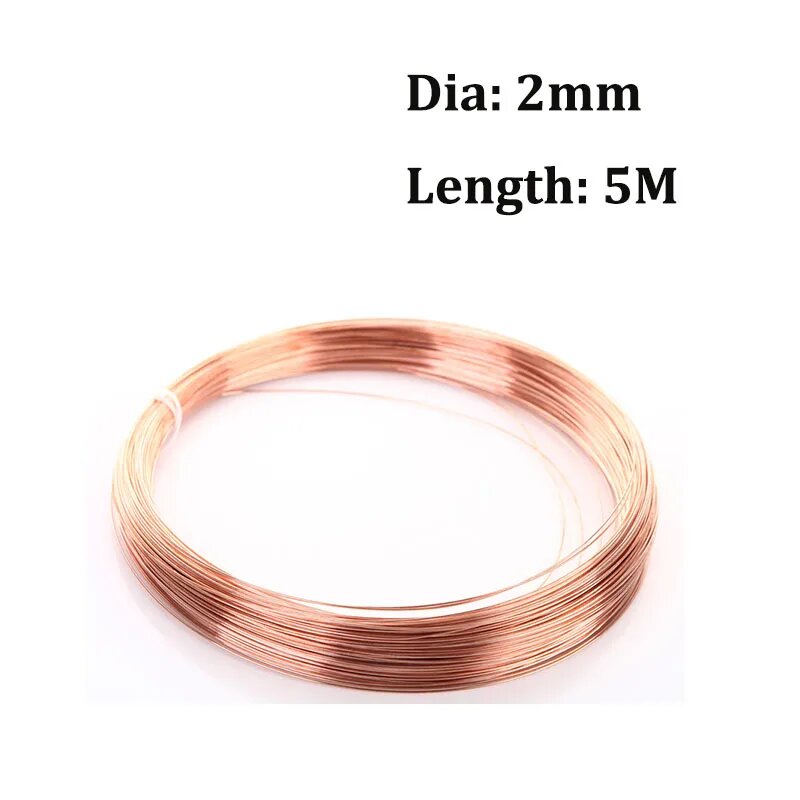 Медная проволока T2 красная без изоляции 0.1-3 мм 1-10 м 2mm X 5M