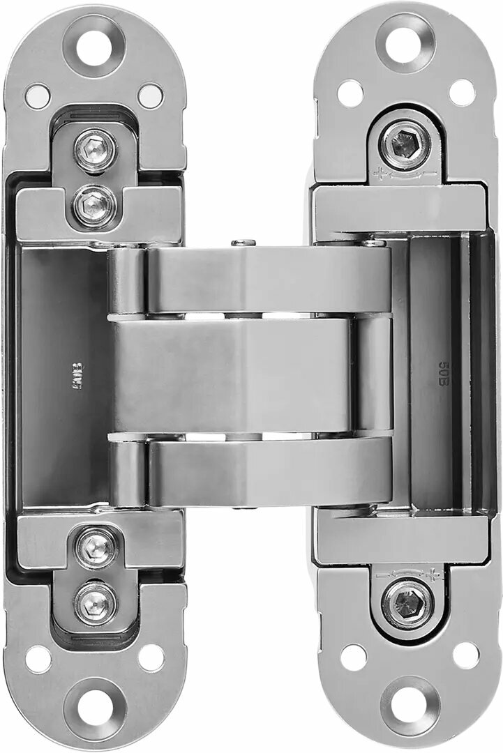 Петля дверная скрытая 120x30x30 мм ЦАМ цвет серебро