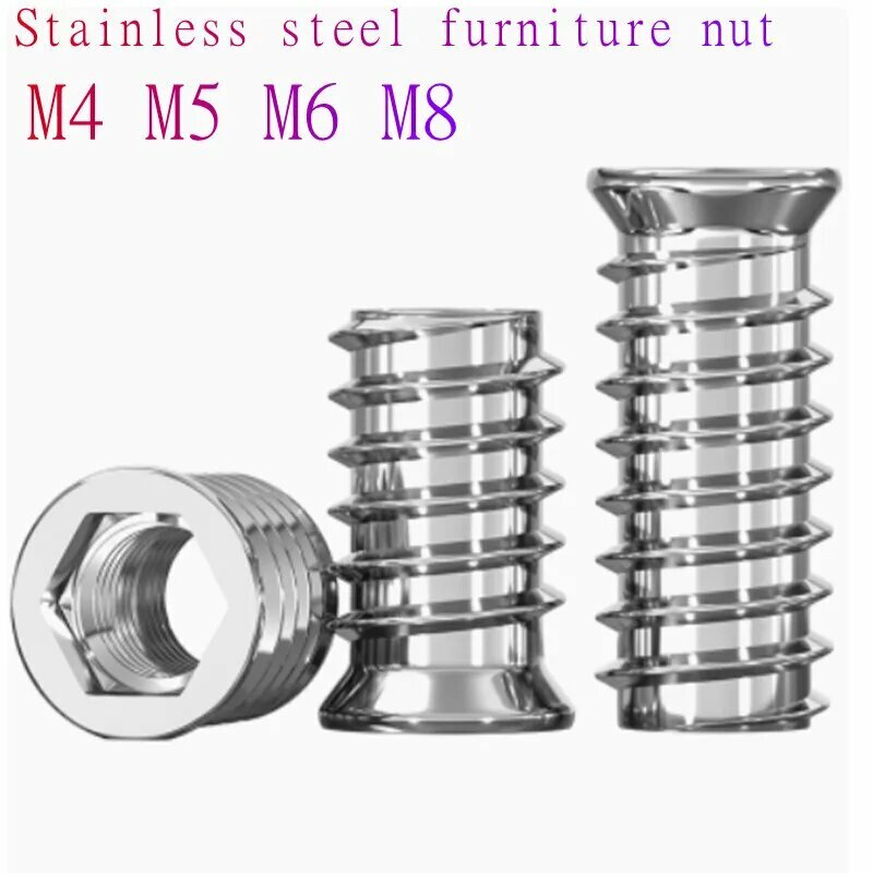 Мебельные гайки из нержавеющей стали M5x12 (10шт)