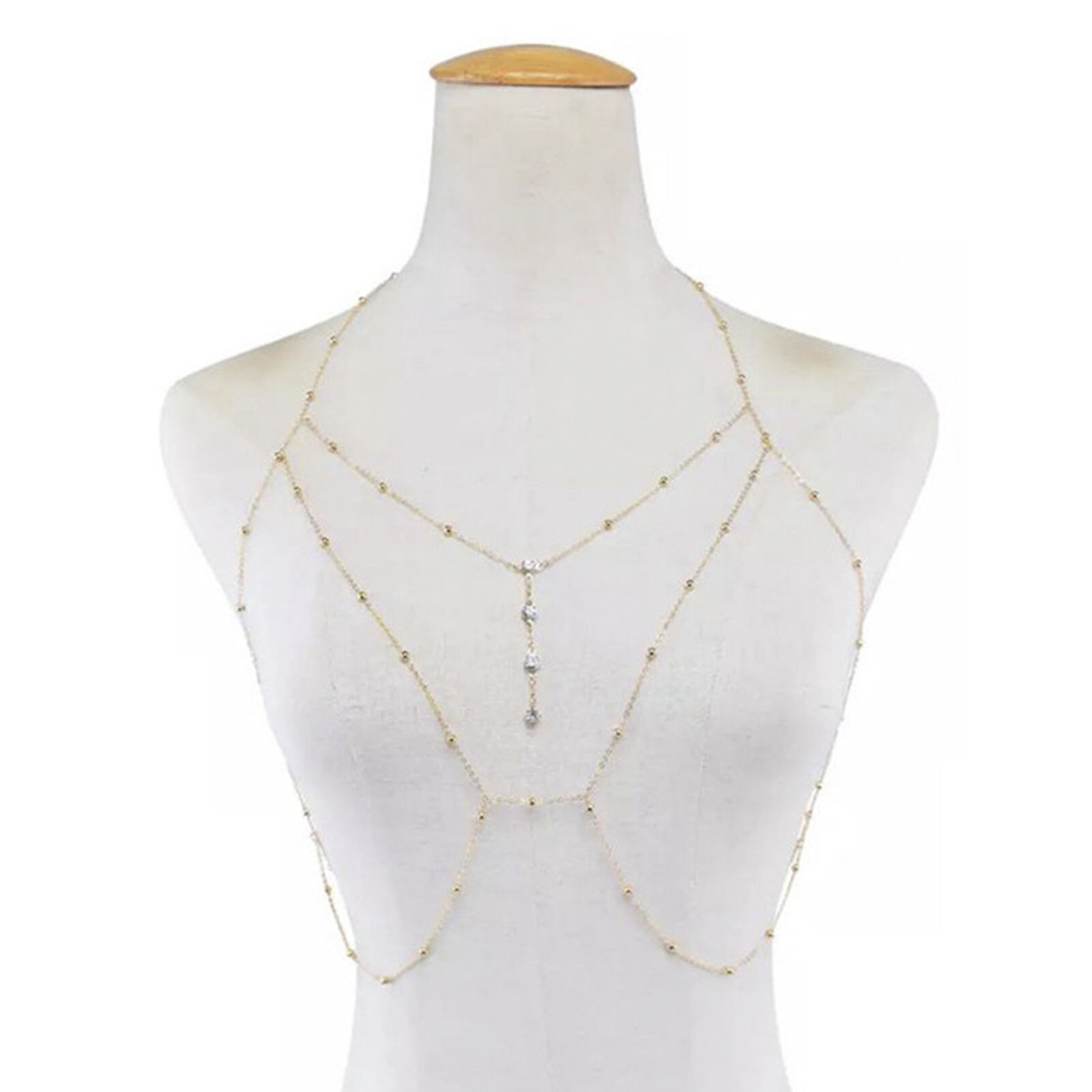 Цепочка для тела со стразами, стильная повседневная цепочка для бюстгальтера с кисточками и кристаллами для ночного клуба, пляжной вечеринки, маскарада