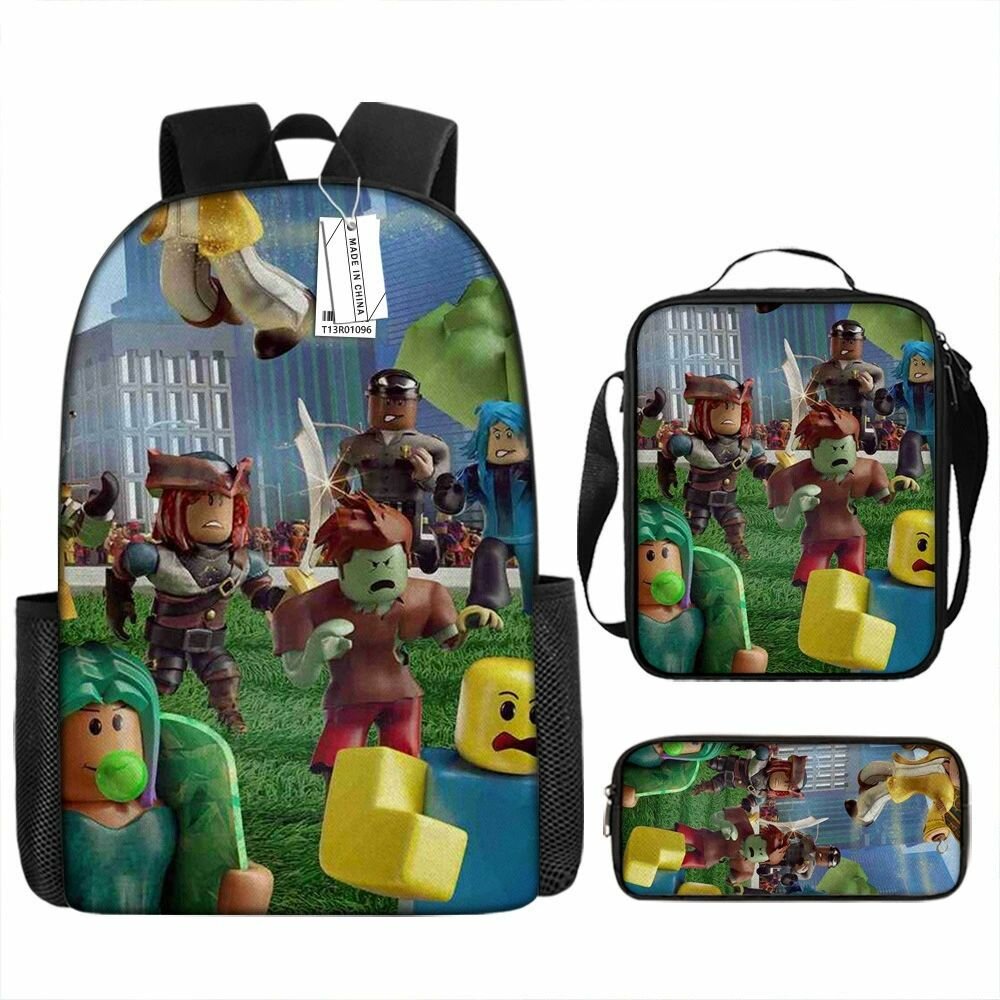 Рюкзак школьный игра Roblox DynaBlocks сумка для обеда пенал комплект для школьников