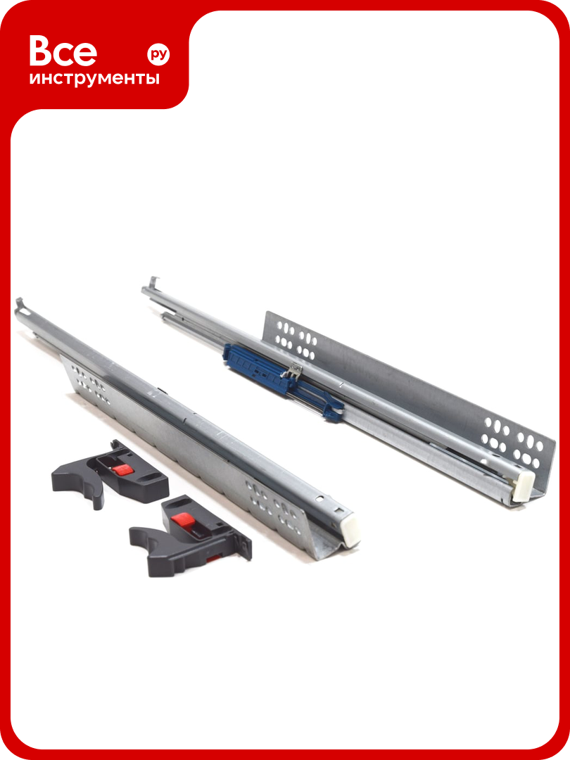 Направляющие JET VD 632FE Clip On скрытого монтажа полного выдвижения, Push Open, L400мм B632FE.400ZIKS99