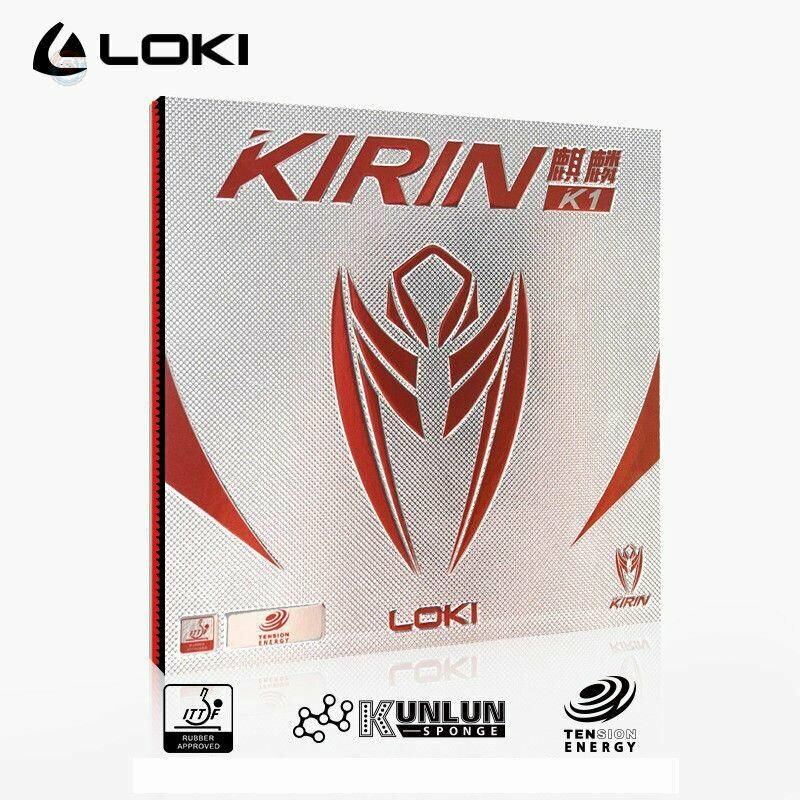 Накладки LOKI Kirin1 K1 для настольного тенниса, нелипкая резина с высокой скоростью и контролем, черные 2.1 мм, губка Kunlun I