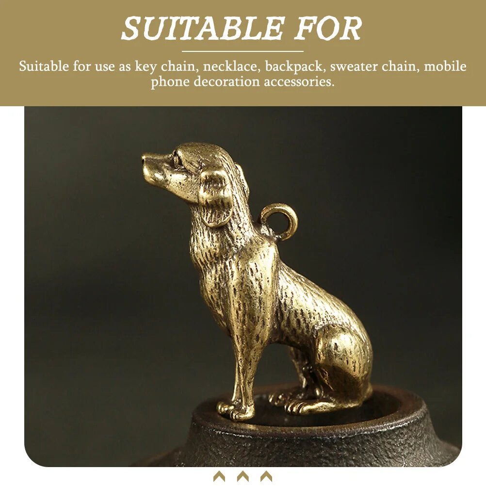 Медный брелок-подвеска собака