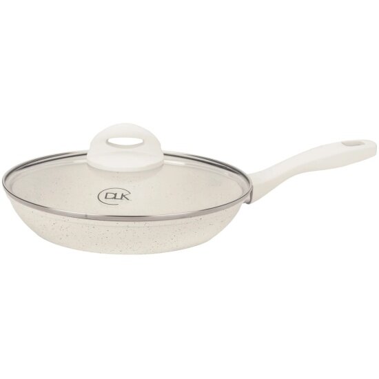 Сковорода с крышкой Dlk 24х4,8 см (1,9 л) с АПП, цвет: айвори, арт. 5050-IVR-24.