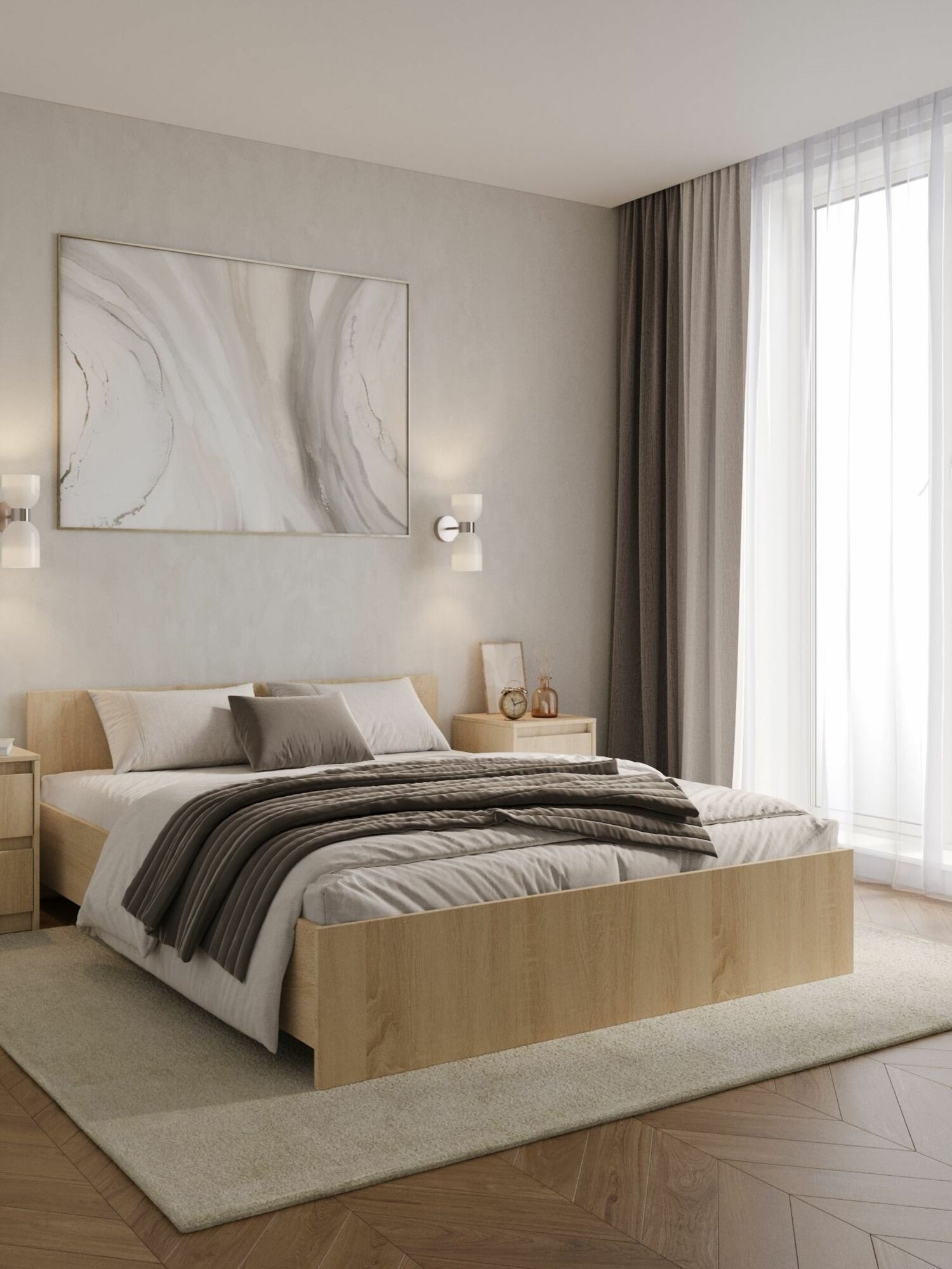 Кровать Амелина 160 Дуб Сонома (Двенадцать стульев)