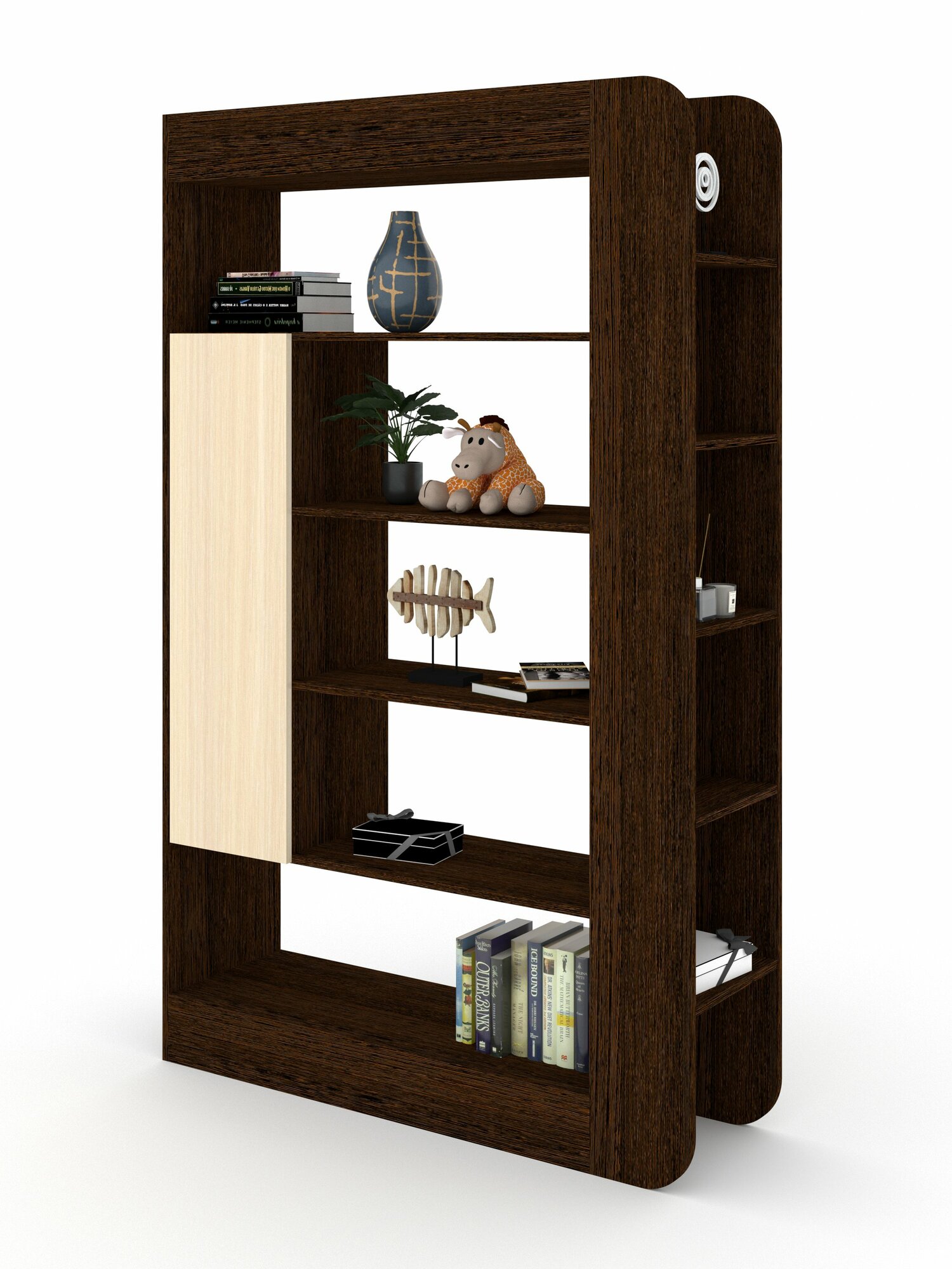 Есэндвич Альт Лаворо Стеллаж, перегородка для зонирования 120х190х35 см (Венге/Выбеленный Дуб)