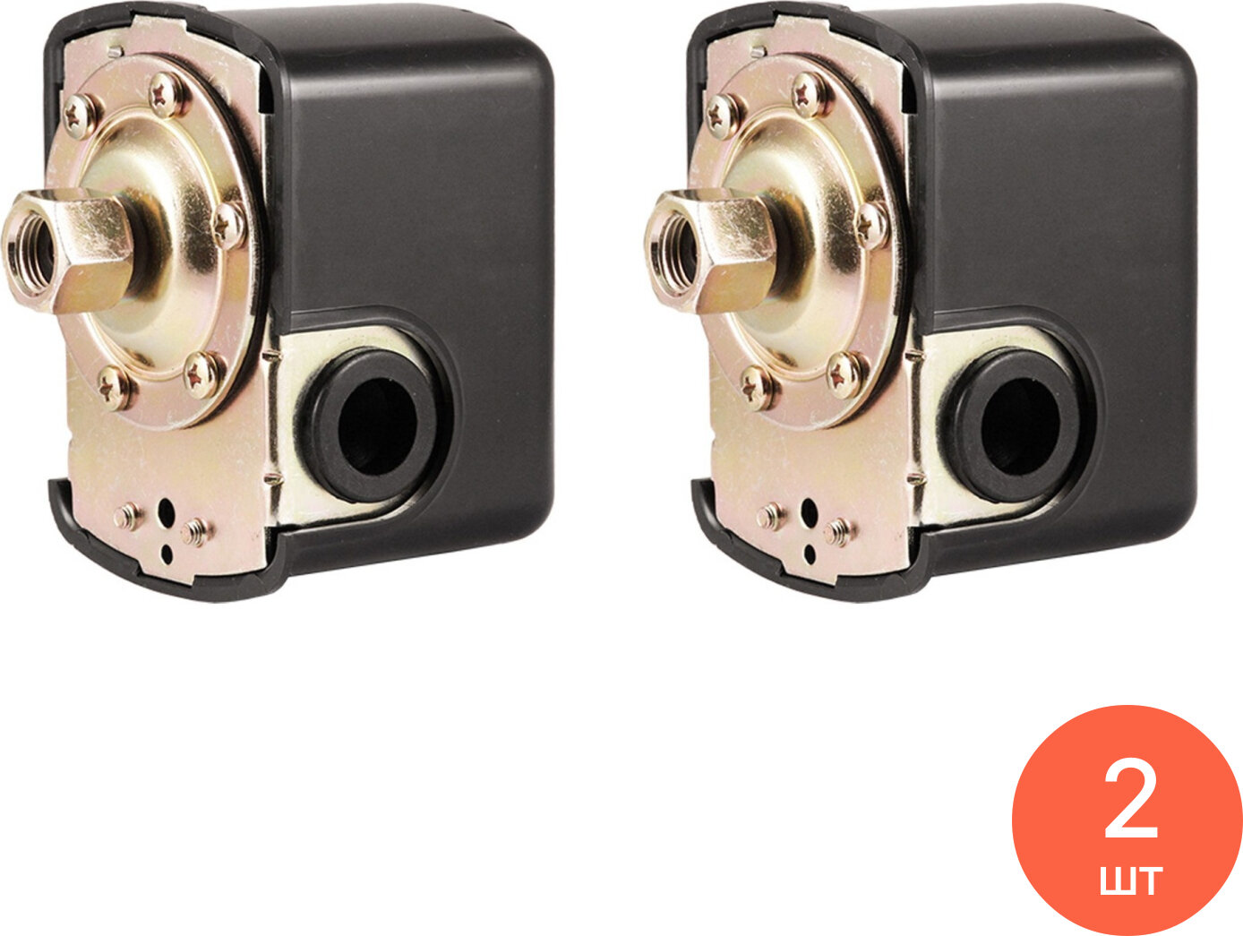 Реле давления Jemix / Джемикс XPS-2-2 для насосной станции, пластиковый корпус, 1/4 дюйма, 2.1-3.5бар, IP22 / водоснабжение (комплект из 2 шт)