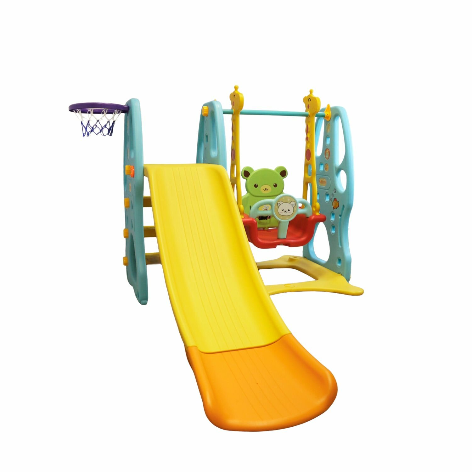 Пластиковая горка с качелями Kampfer Brave Animals, Материал: высокопрочный термостойкий пластик