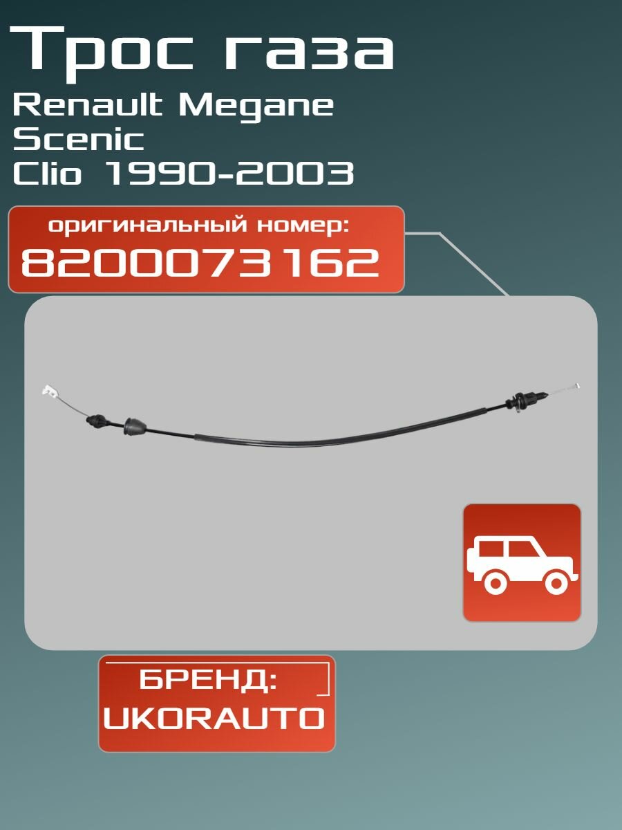 Трос газа для авто Renault Megane, Scenic, Clio 1990-2003