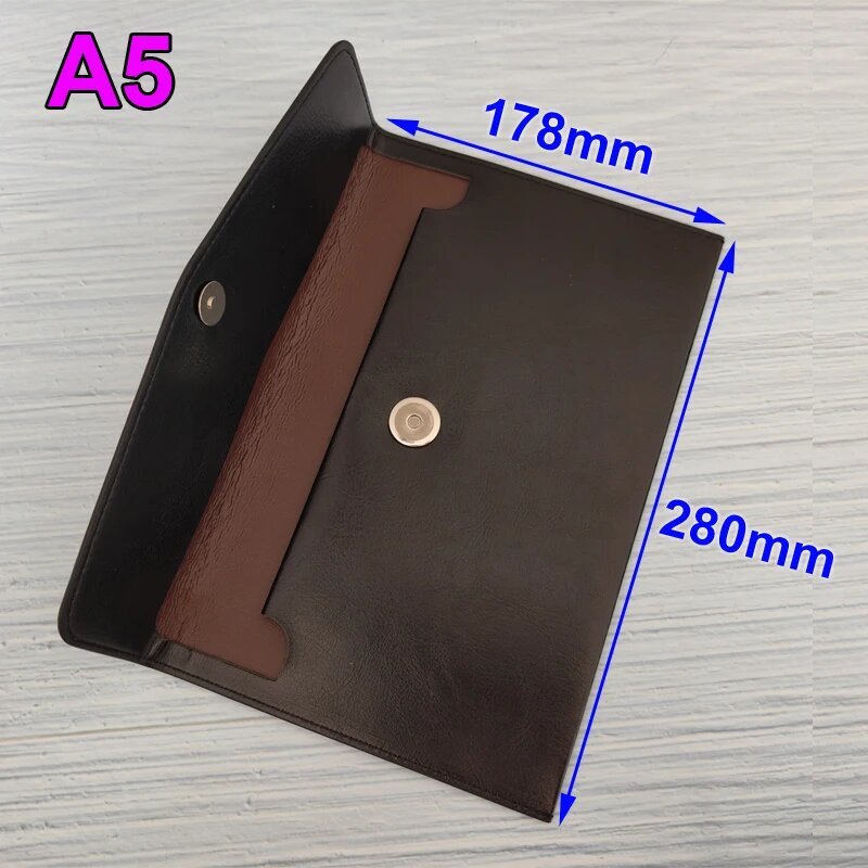 Кожаная папка для файлов A4 A5 A6, пакет для данных, сумка для документов, модный портфель, сумка для файлов с контрактом данных, школьные и офисные принадлежности