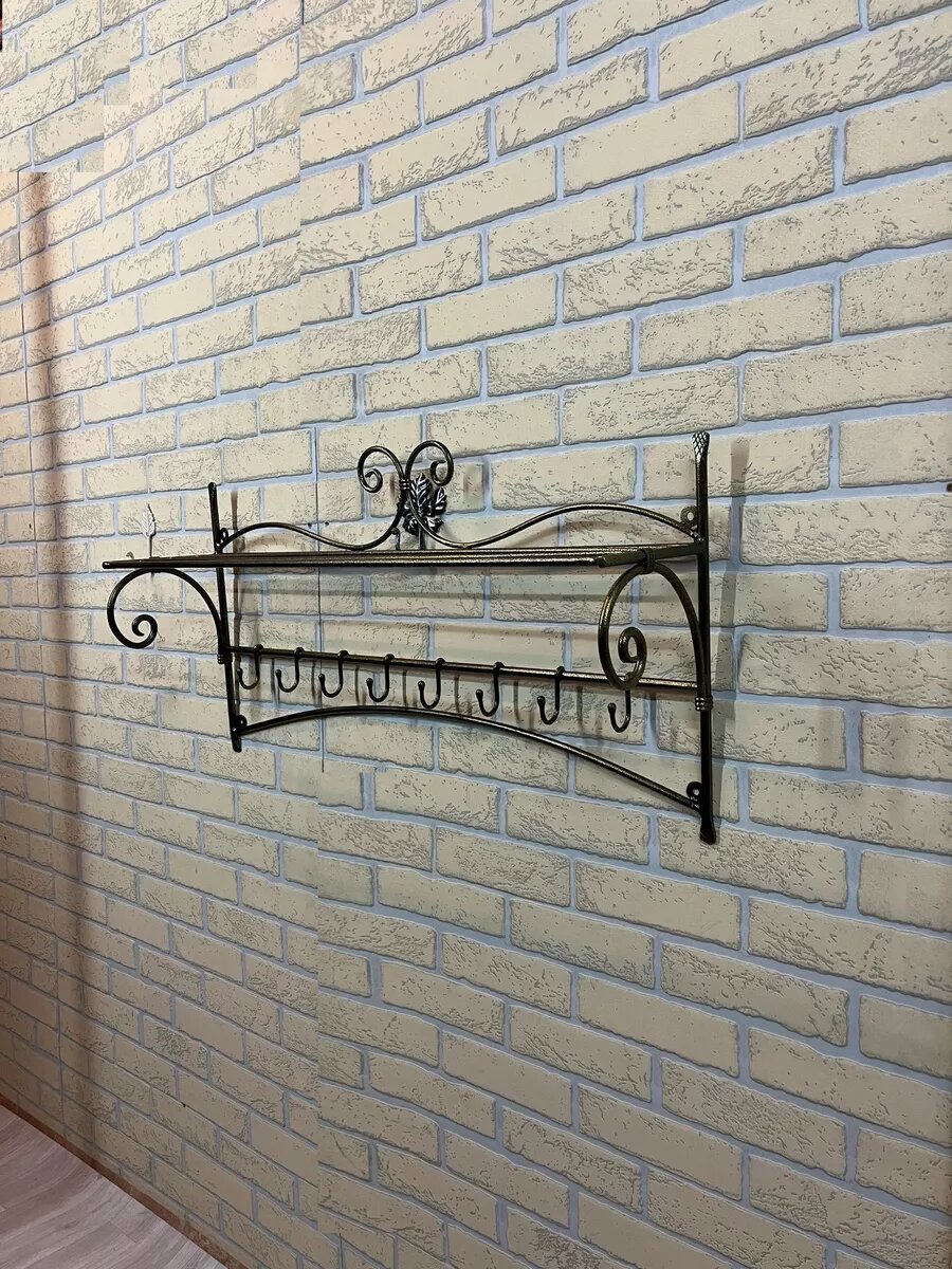 Вешалка настенная, кованая, Студия кованой мебели Нива, цвет античная бронза