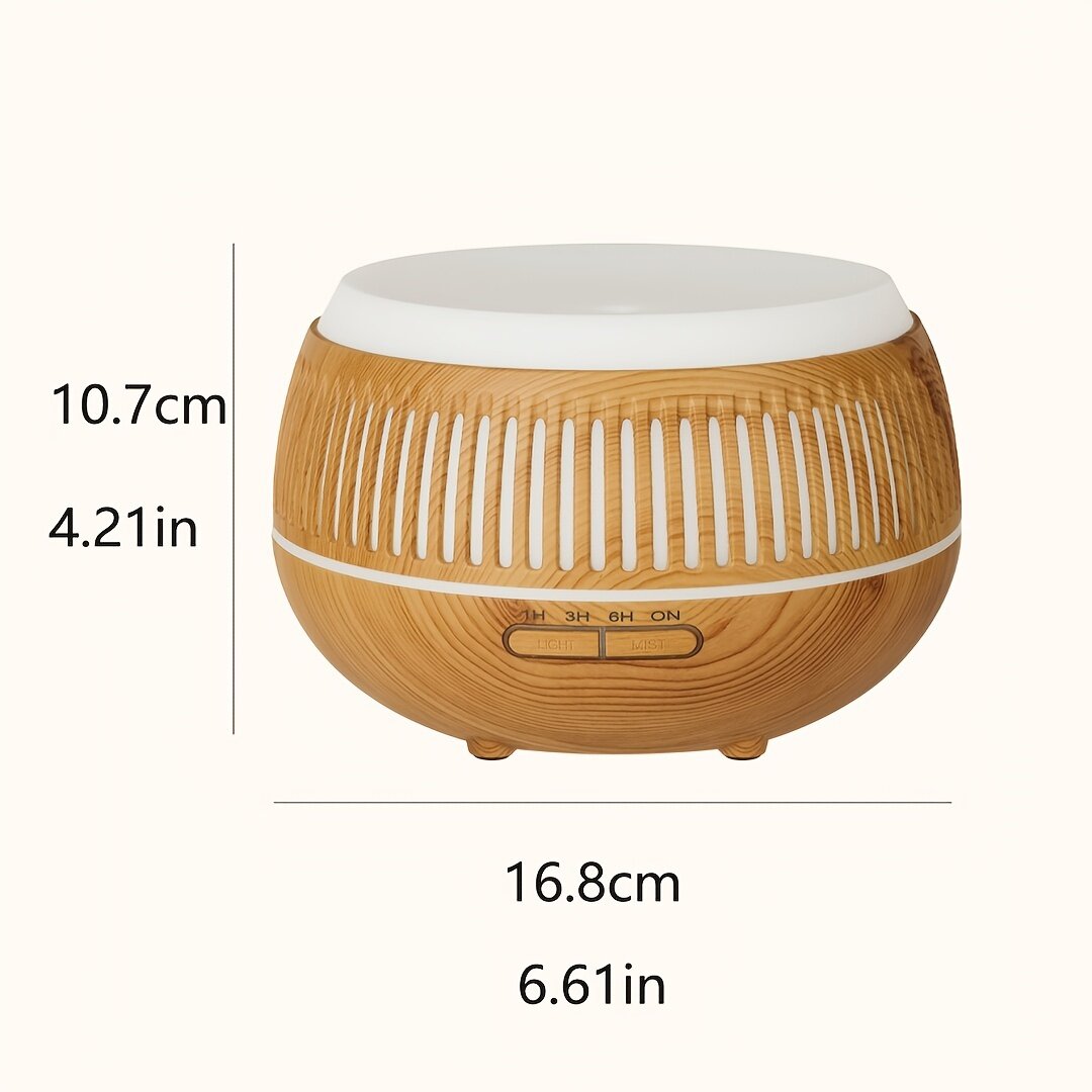 1 шт. Ультразвуковой эфирный диффузор с высокой емкостью и USB питанием, увлажнитель воздуха, автоматическое выключение при отсутствии воды, диффузор ароматерапии, цвет дерева