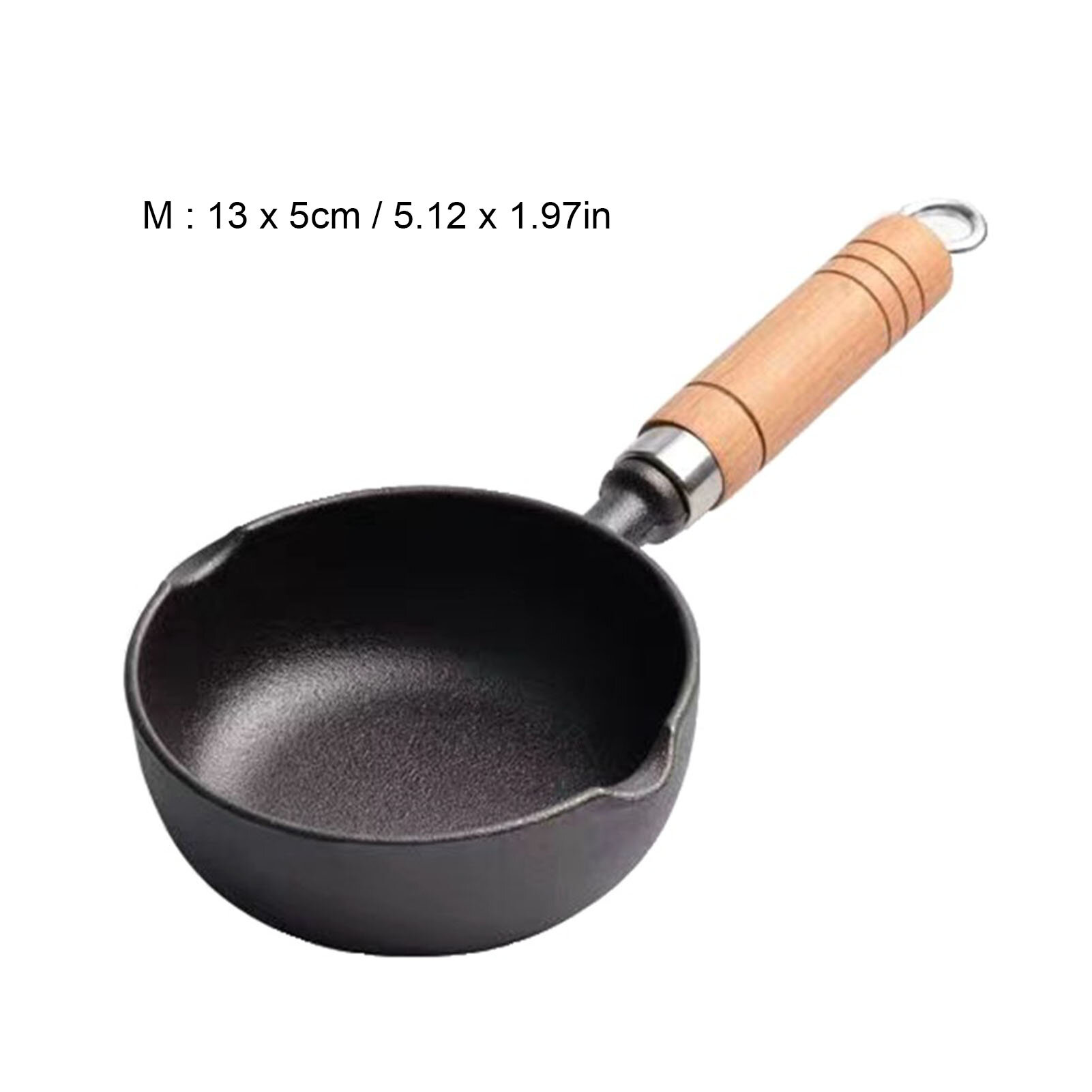 Чугунная кастрюля с равномерным нагревом, многофункциональная кастрюля с антипригарным покрытием для жарки, кухонные принадлежности 13 X 5 см / 5,12 X 1,97 дюйма