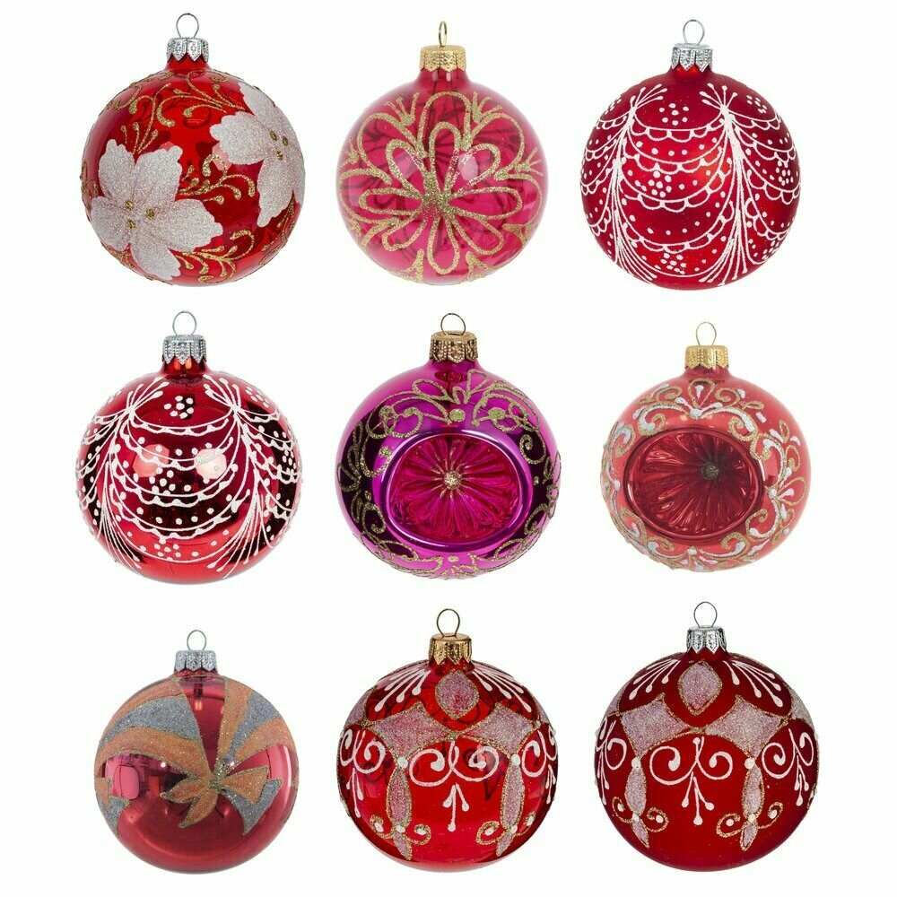 Набор из 6-ти ёлочных шаров "Морозные узоры", D8 см