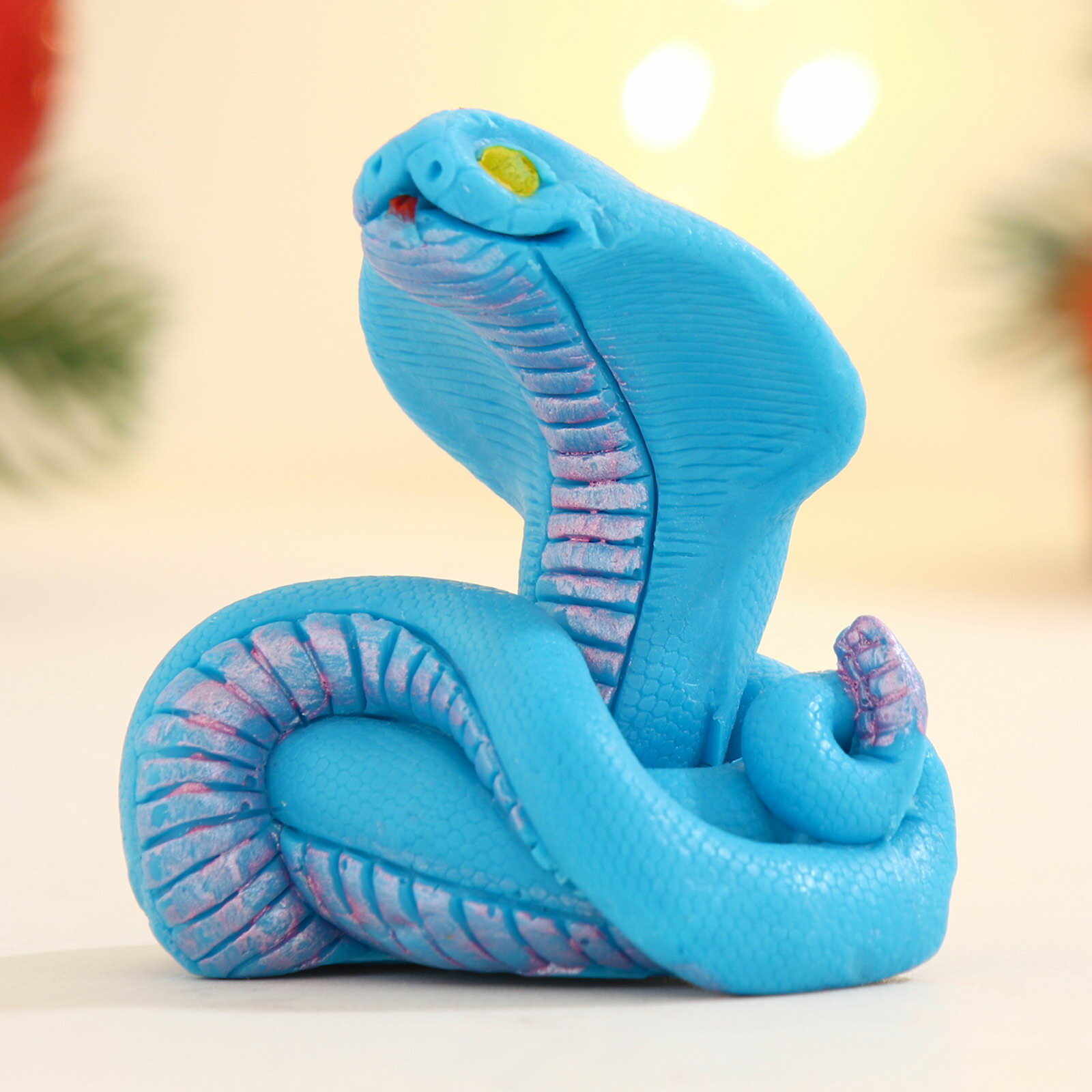 Фигурное мыло "Змея Кобрюша" синее, 40 г, вид мыла: ручной работы