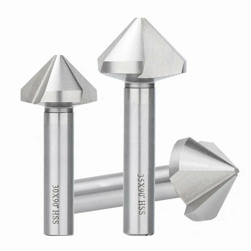 Зенковка конусная HSS 60 мм с тремя режущими кромками под М2, по металлу, 90 градусов