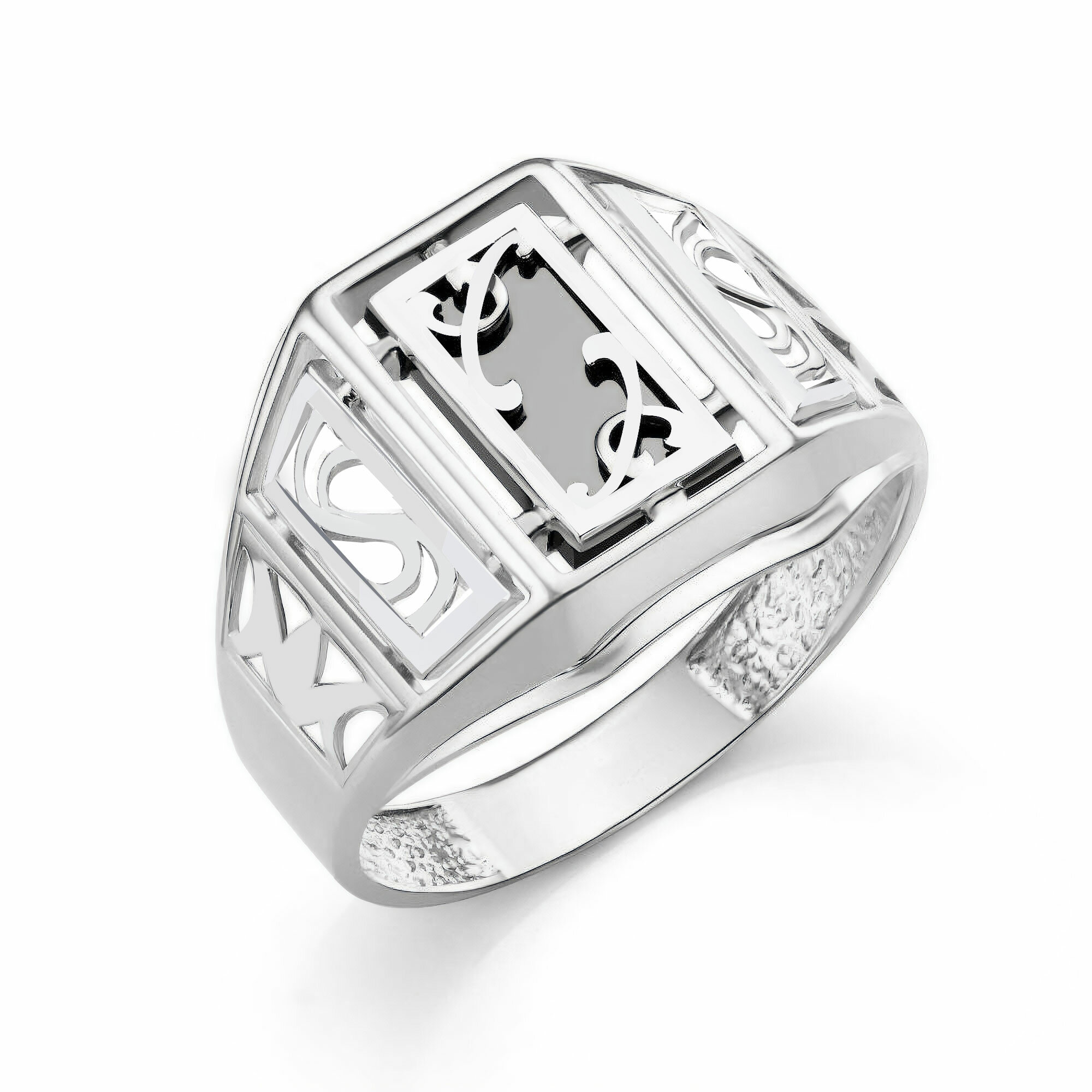 Печатка, серебро, 925 проба, родирование, оникс