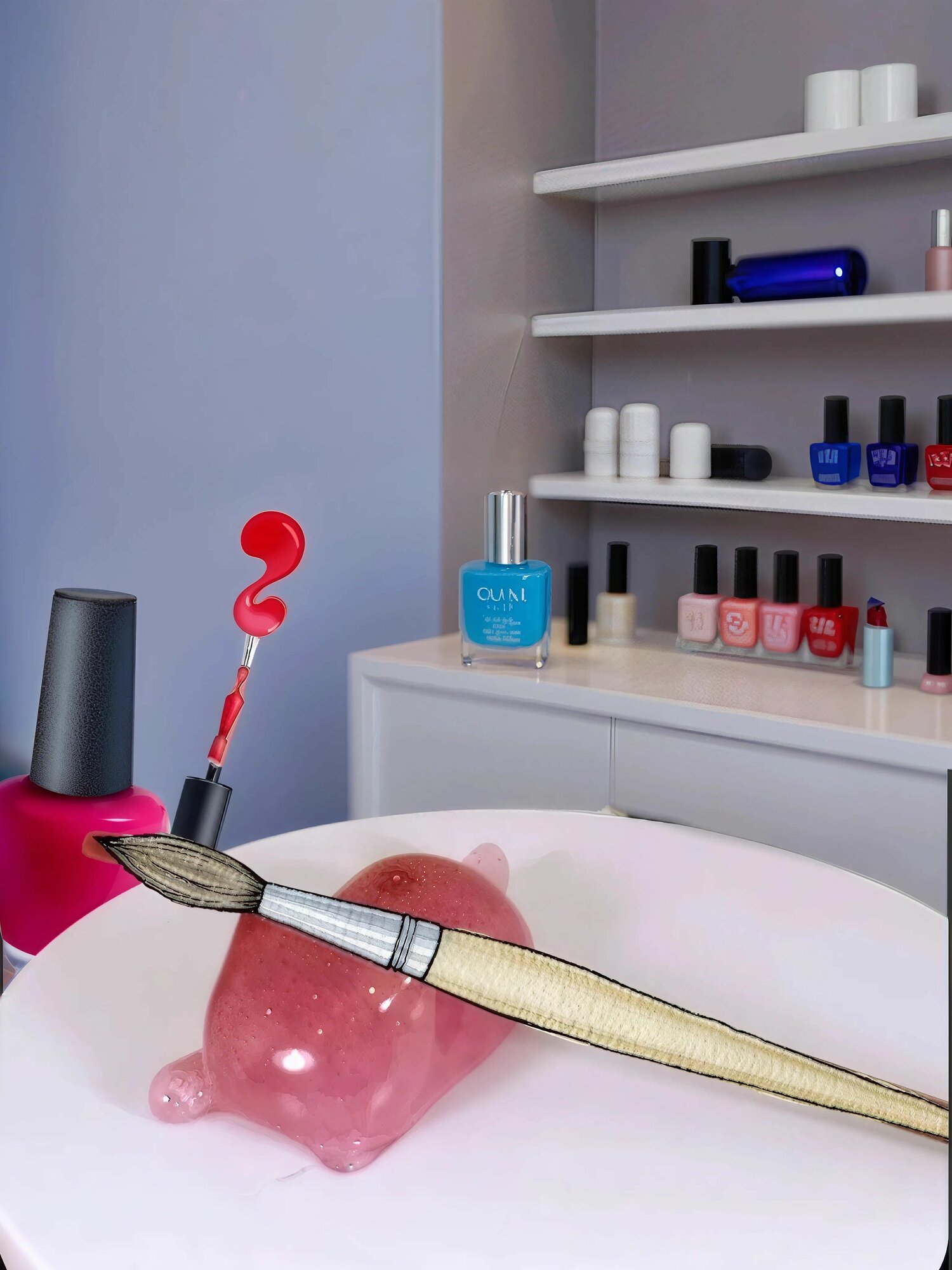 Подставка для кистей для маникюра из эпоксидной смолы-держатель кистей